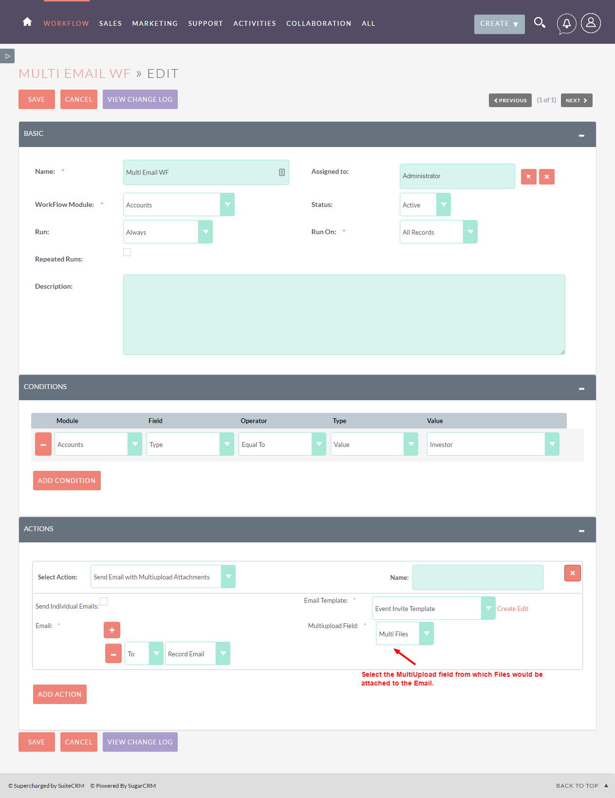 Multiupload Files With Workflow Suitecrm Module